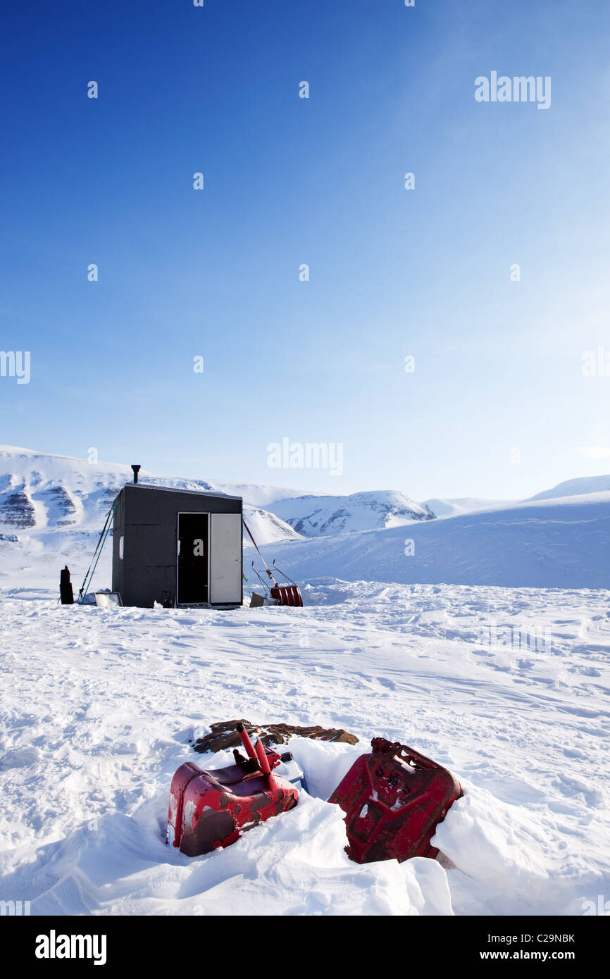 A base camp for a winter expedition - Spitsbergen, Svalbard, Norway ...