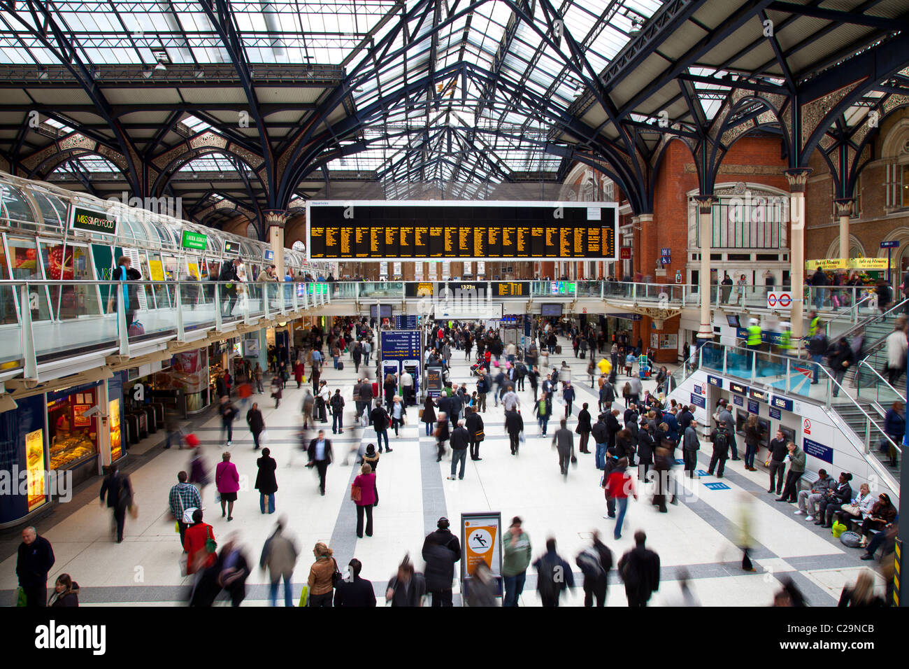 Train departures board liverpool street hi-res stock photography and ...
