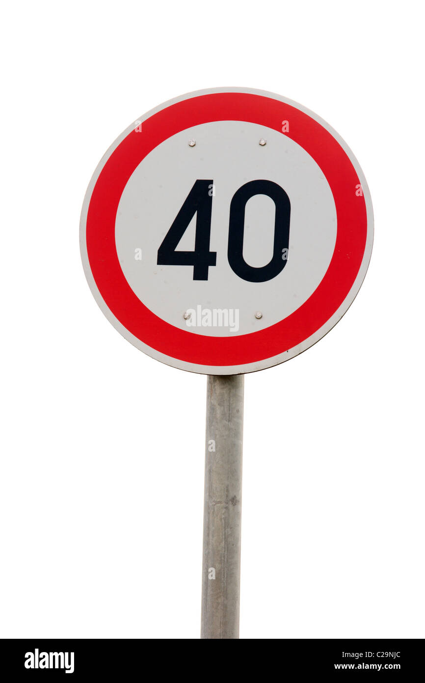 speed limit sign, 40 Stock Photo - Alamy