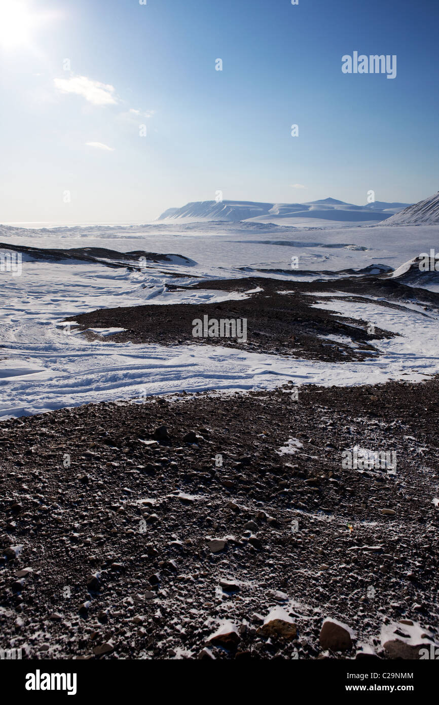 A cold and barren winter landscape in Svalbard, Norway Stock Photo - Alamy