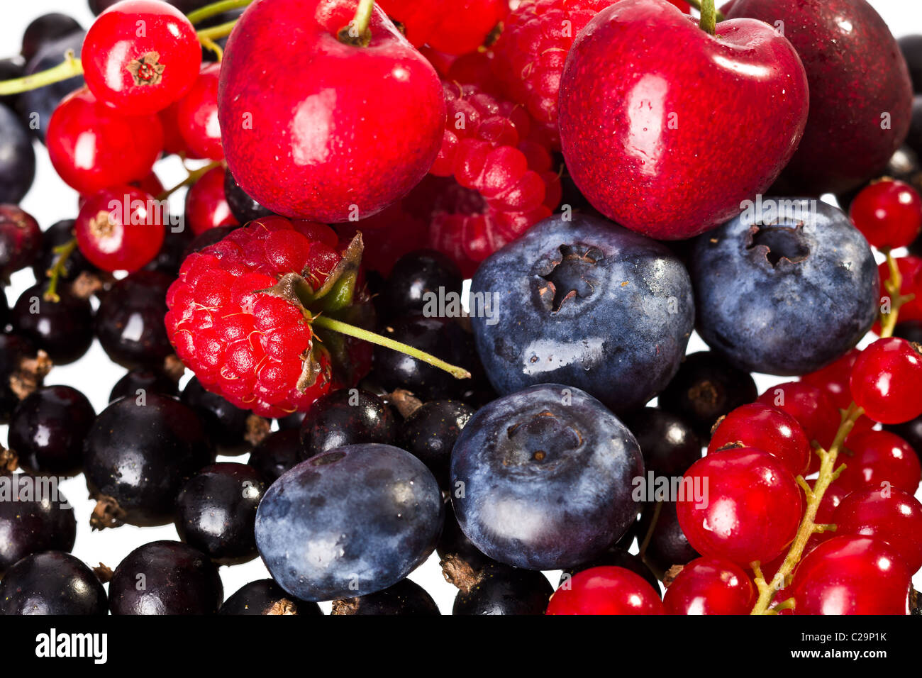 Mixed Fresh Raspberry, Cherry, Billberry, Red and Black Currant Stock ...