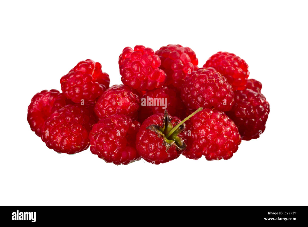 A heap of red raspberries, just waiting for some cream Stock Photo - Alamy