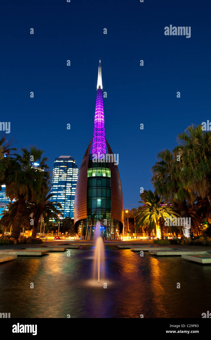 Swan bells at night Perth Western Australia is a popular tourist ...