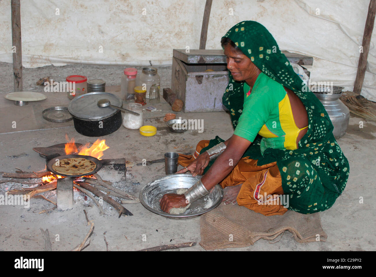 Indian rural woman cooking food hi-res stock photography and images - Alamy