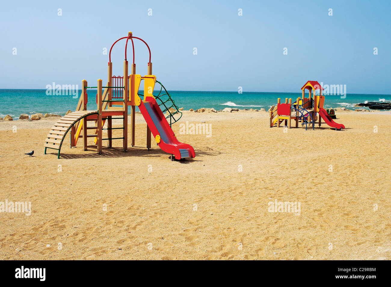 View of the playground by the sea Stock Photo - Alamy