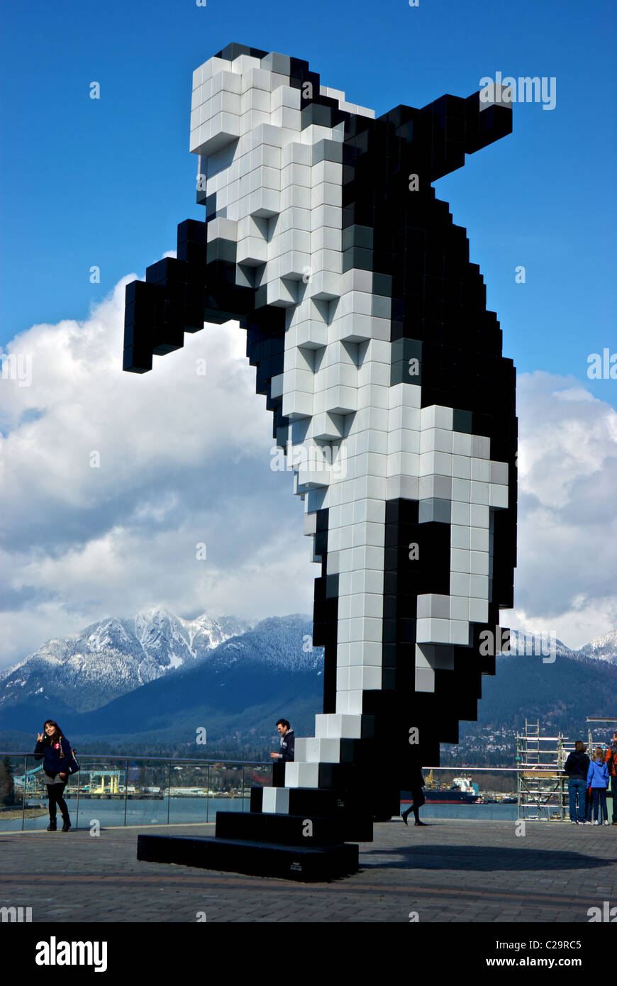 Doug Coupland Pixel Orca killer whale sculpture Jack Poole Plaza ...