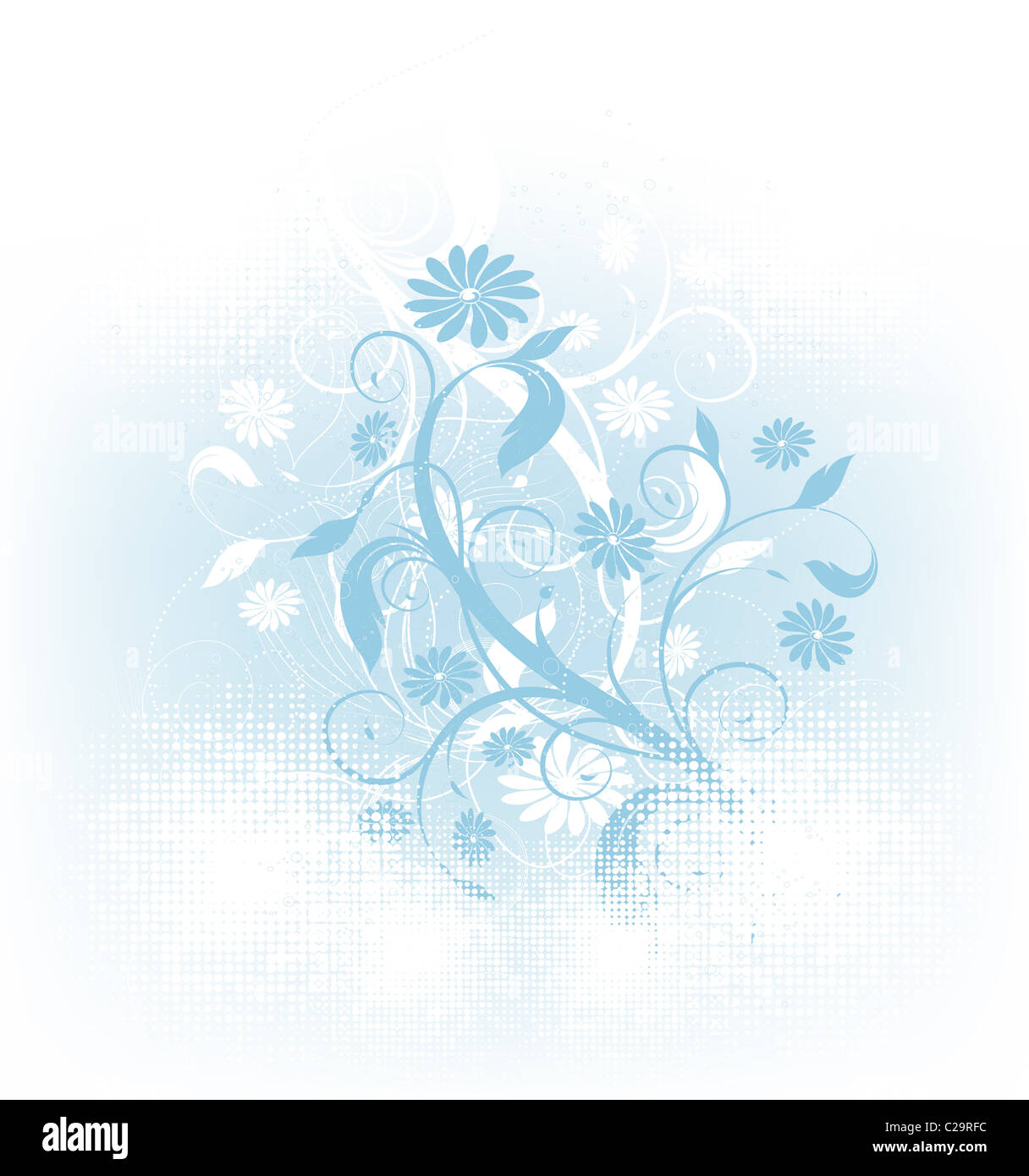 Floral blue beauty summer design background Stock Photo - Alamy