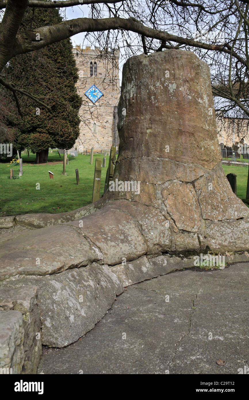 Fossil tree at the church of St Thomas, Stanhope, Weardale, north east ...
