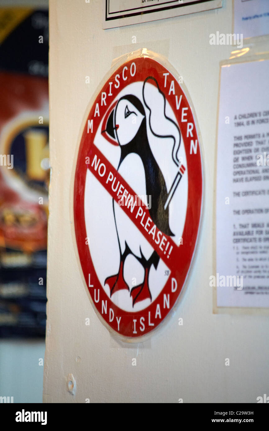 No puffin please sign in Marisco Tavern on Lundy Island, Devon, England ...