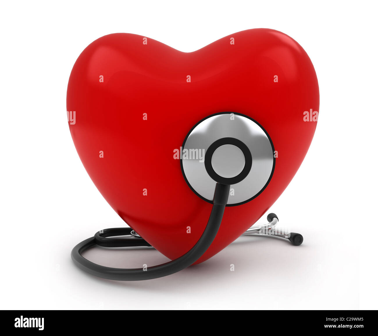 3D Illustration of a Heart with a Stethoscope Stock Photo - Alamy