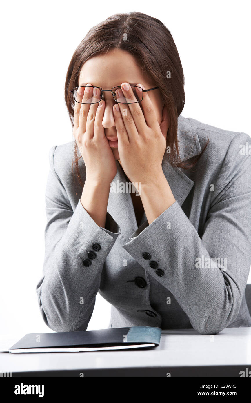 Touching rubbing frustration eyes hi-res stock photography and images ...