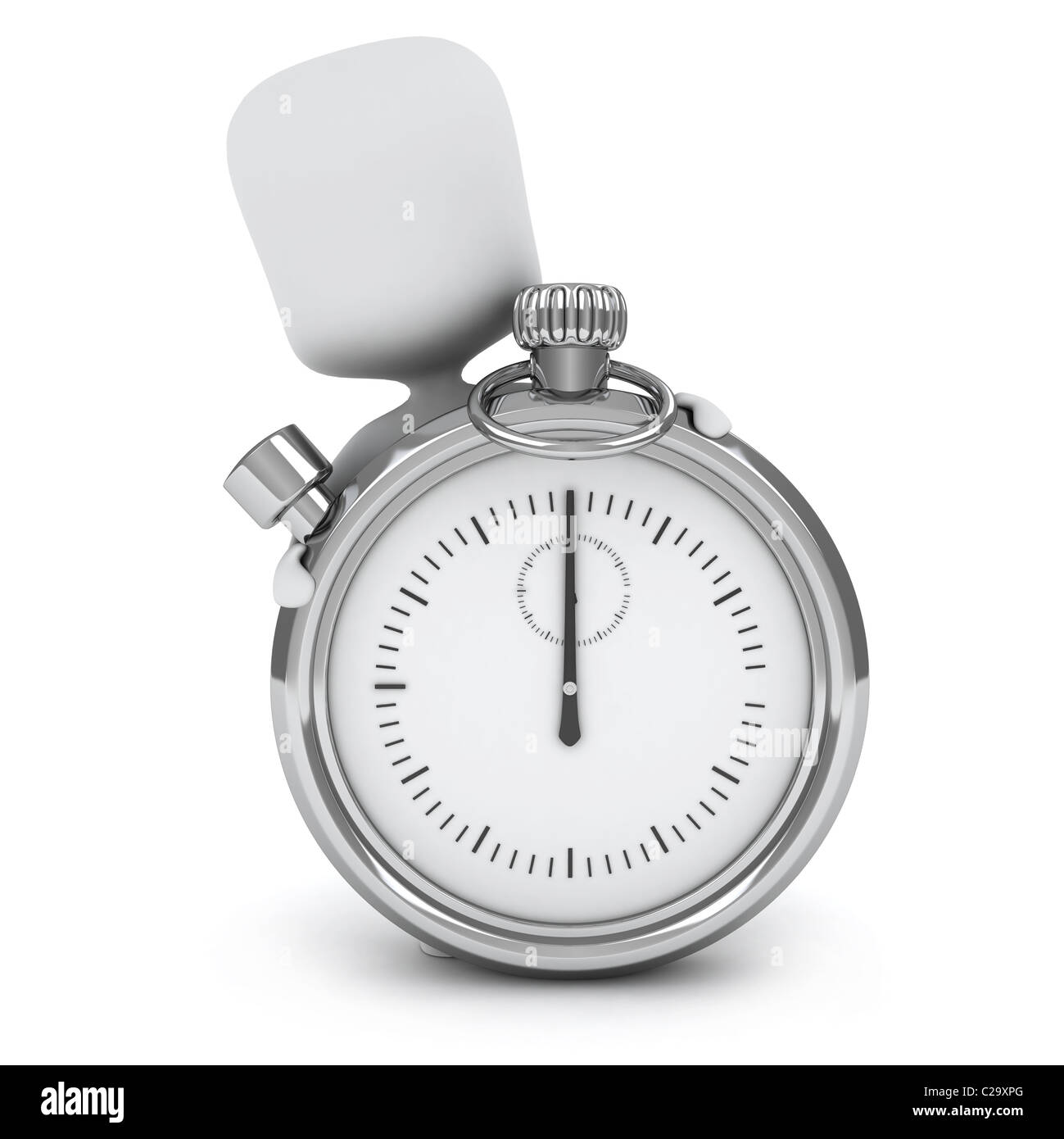 3D Illustration of a Man Holding a Giant Timer Stock Photo - Alamy