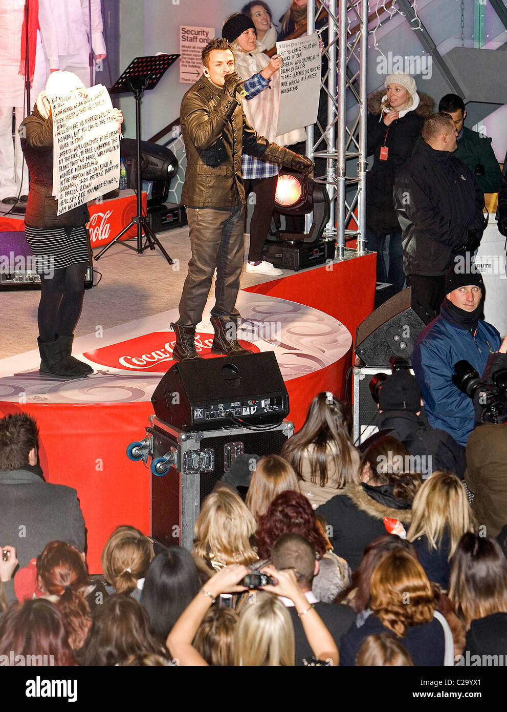 Peter Andre performing live at a free concert, sponsored by Coca Cola ...