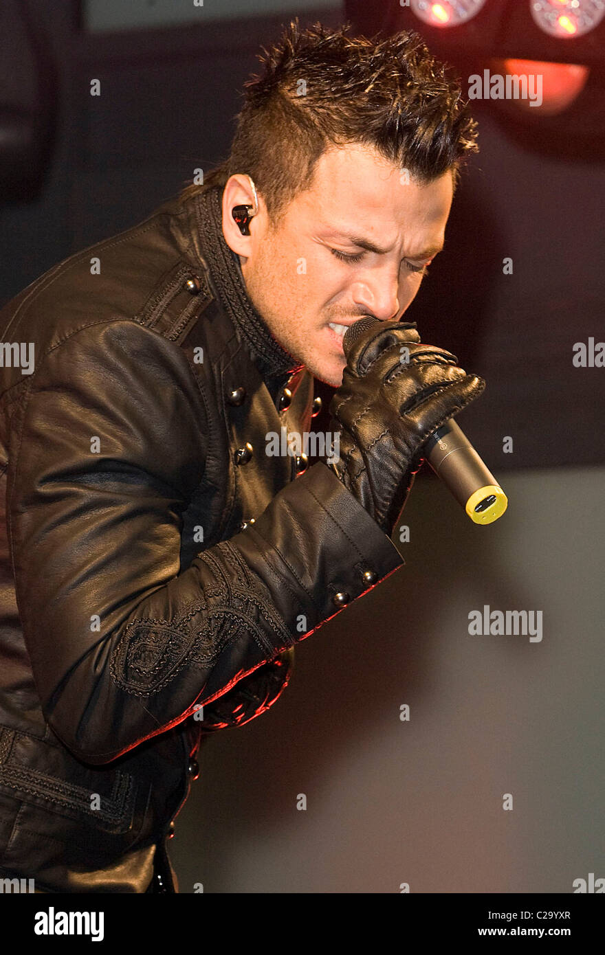 Peter Andre performing live at a free concert, sponsored by Coca Cola ...