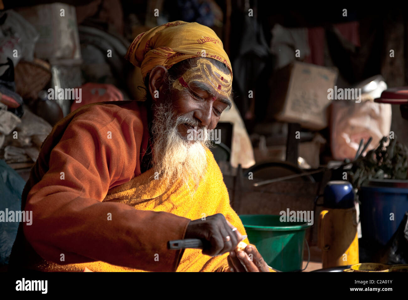 Portraits of a Sadhu baba in Pashupatinath temple. Kathmandu, Nepal ...