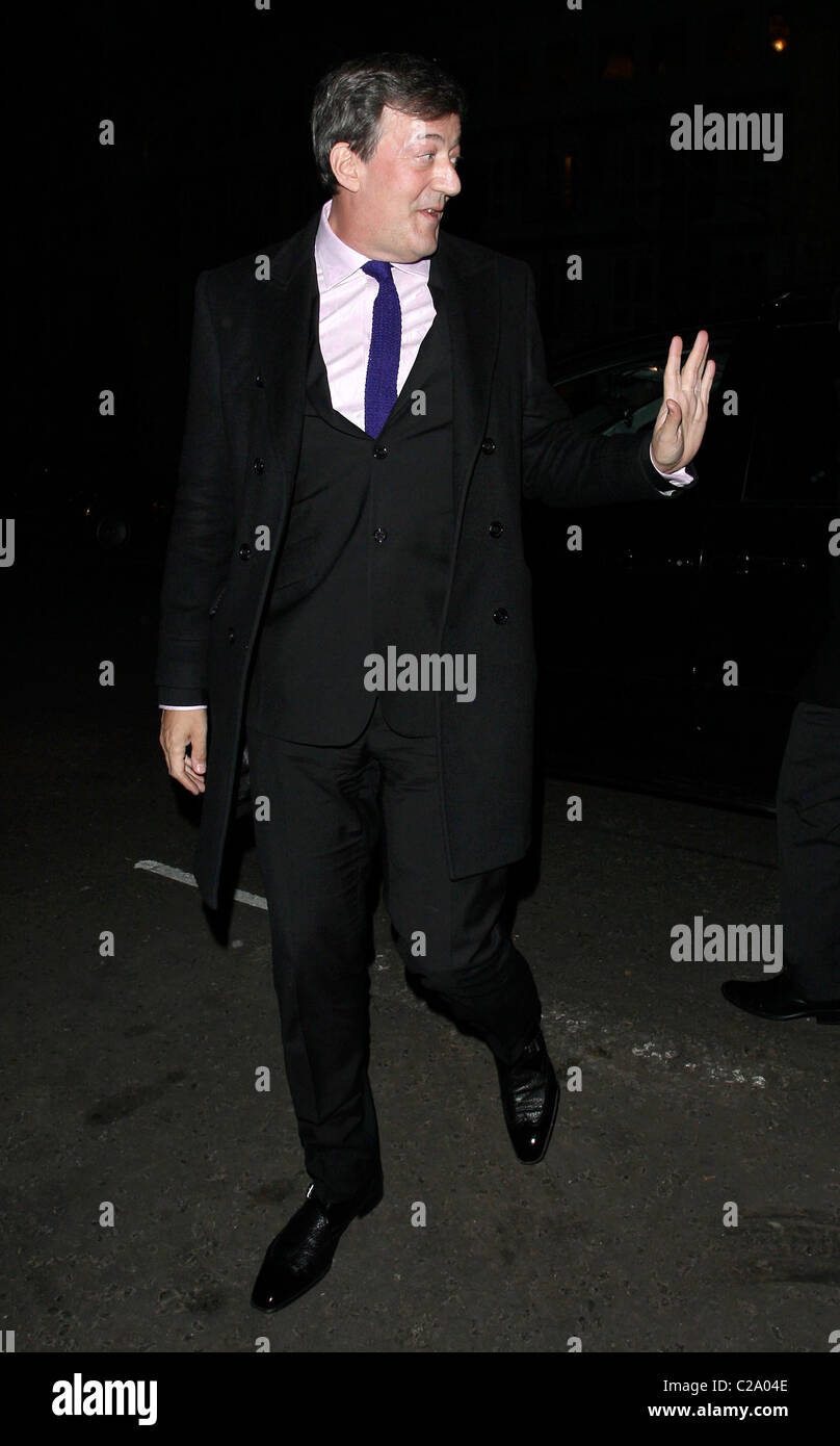 Stephen Fry, attending the Freud Annual Christmas Party London, England ...