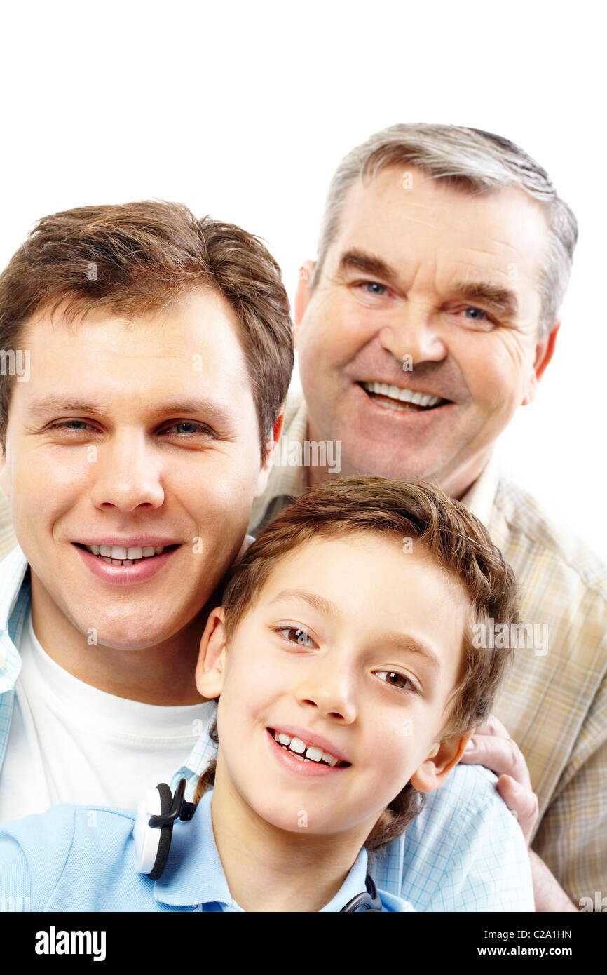 Portrait of a father, grandfather and son Stock Photo - Alamy