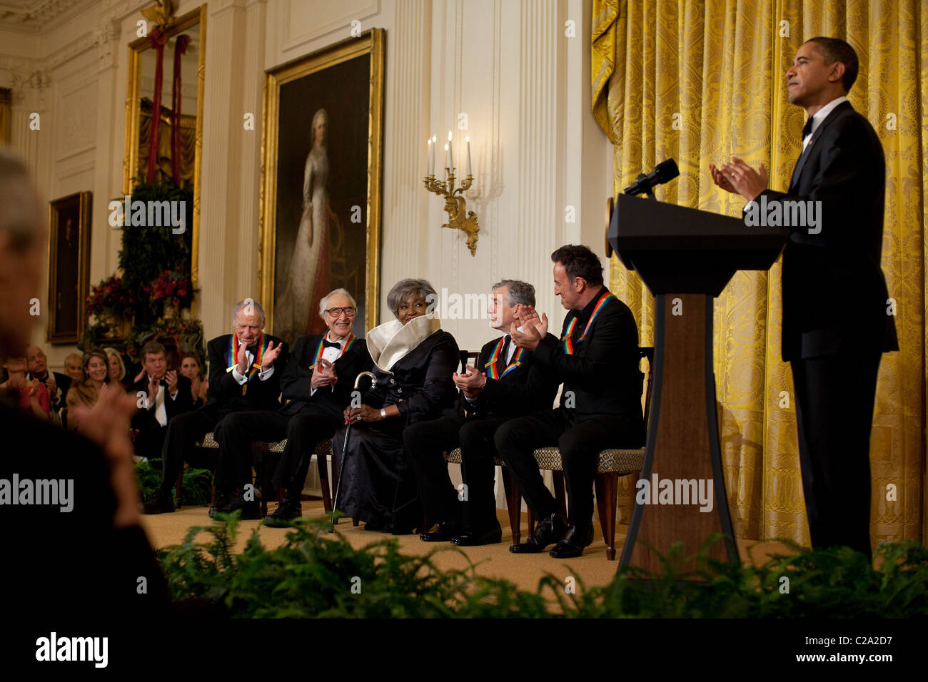 President Barack Obama applauds Kennedy Center Honors recipients during ...