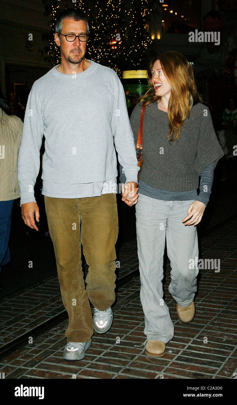 Actor Alan Ruck taking a stroll with his wife Mireille Enos in Beverly ...