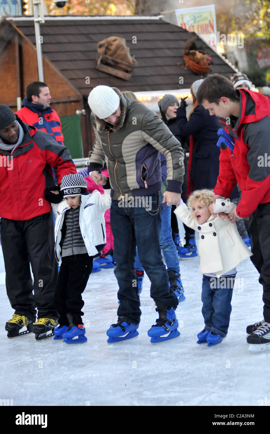 Peter Andre with Junior and Princess Tiaamii Ice Skating at 'Winter ...