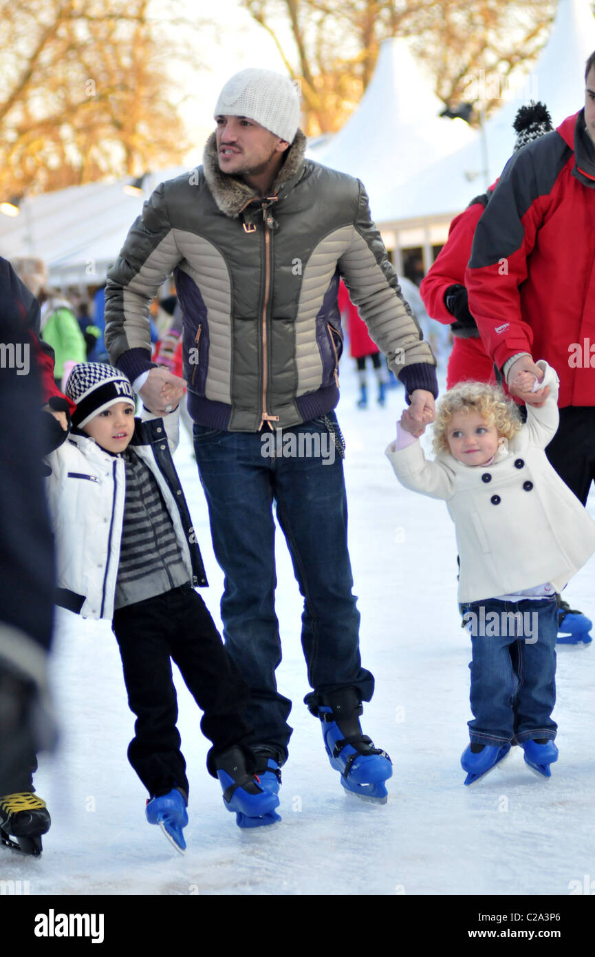 Peter Andre with Junior and Princess Tiaamii Ice Skating at 'Winter ...