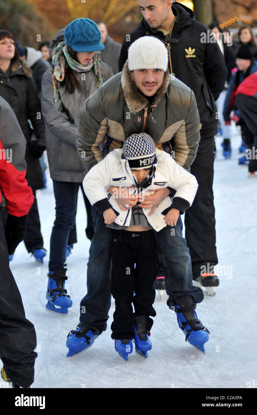 Peter Andre with Junior and Princess Tiaamii Ice Skating at 'Winter ...