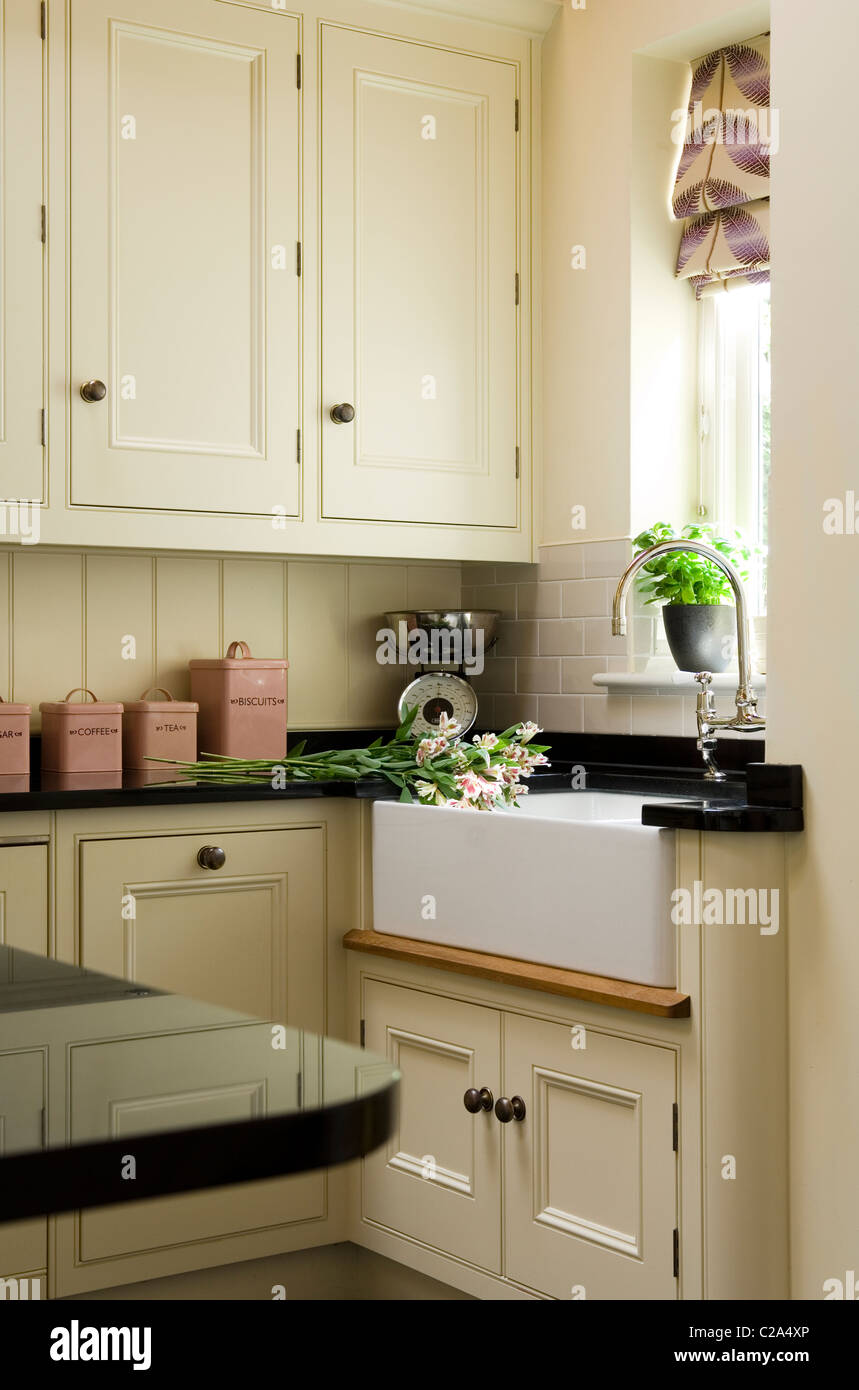 Kitchen interior designed and fitted by Robinson & Cornish Stock Photo ...