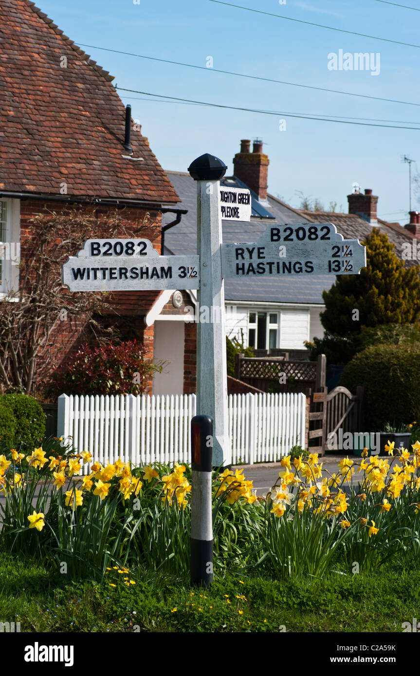 Village and Town Directional Road Sign England Stock Photo - Alamy