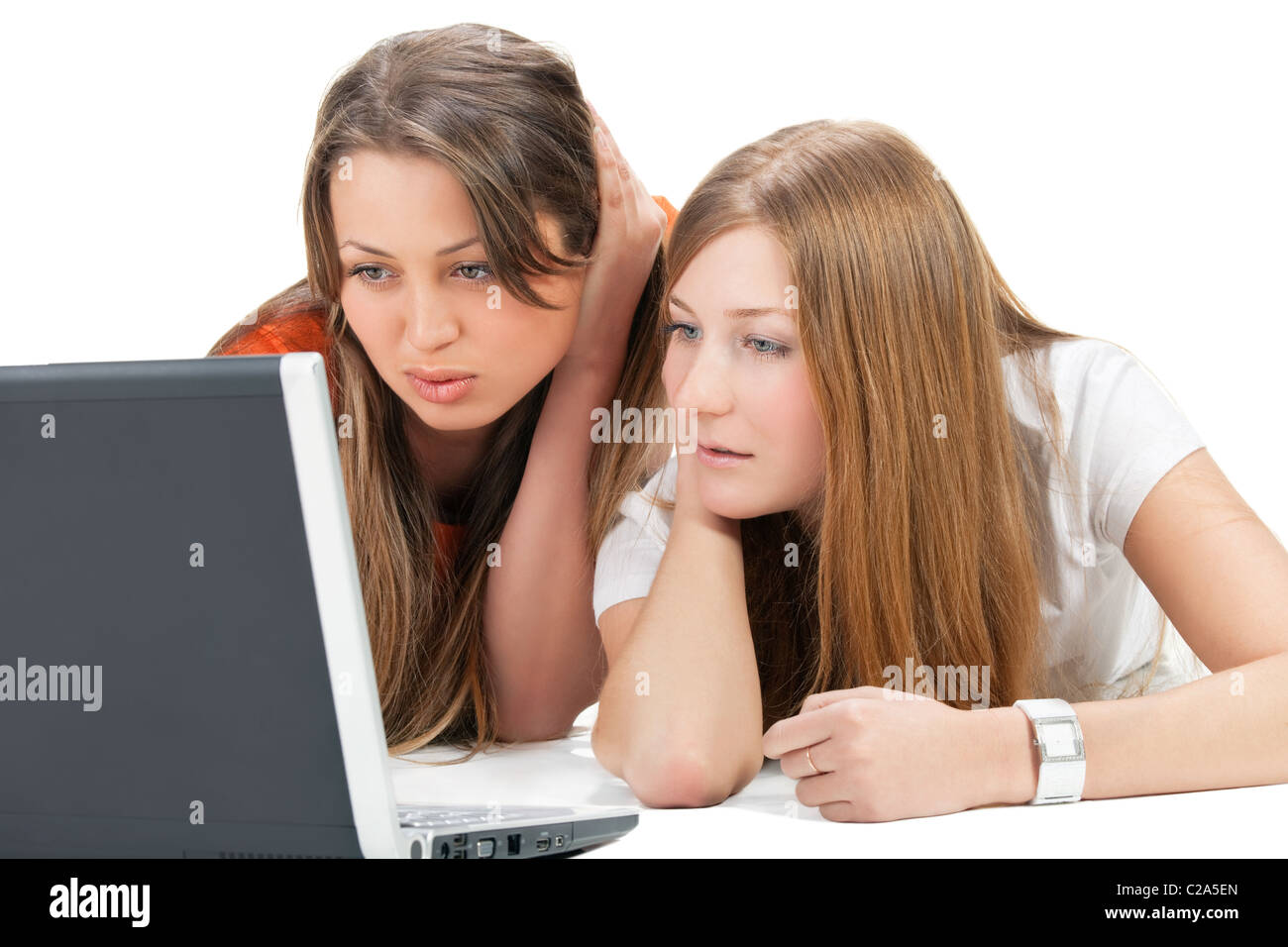 two young happy student girl Stock Photo - Alamy