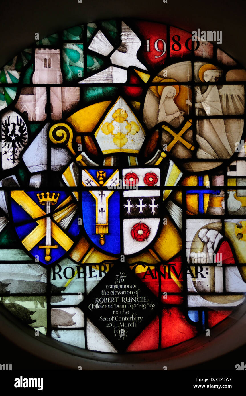 A Stained Glass Window Trinity in Hall College Chapel, Cambridge ...
