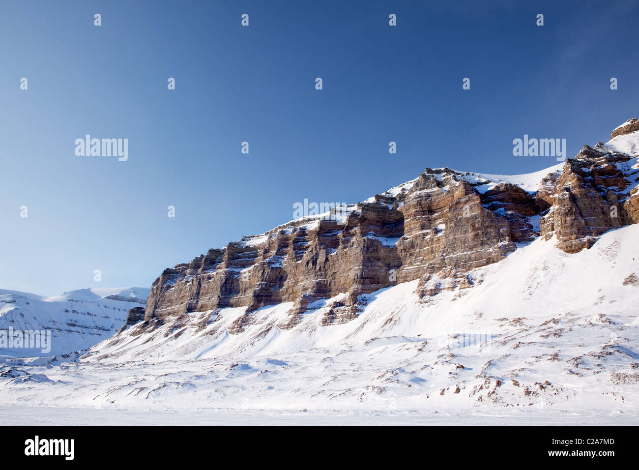 A panorama landscape on Spitsbergen Island, Svalbard, Norway Stock ...