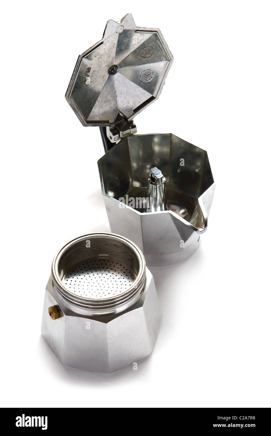 object on white - coffee maker close up Stock Photo - Alamy