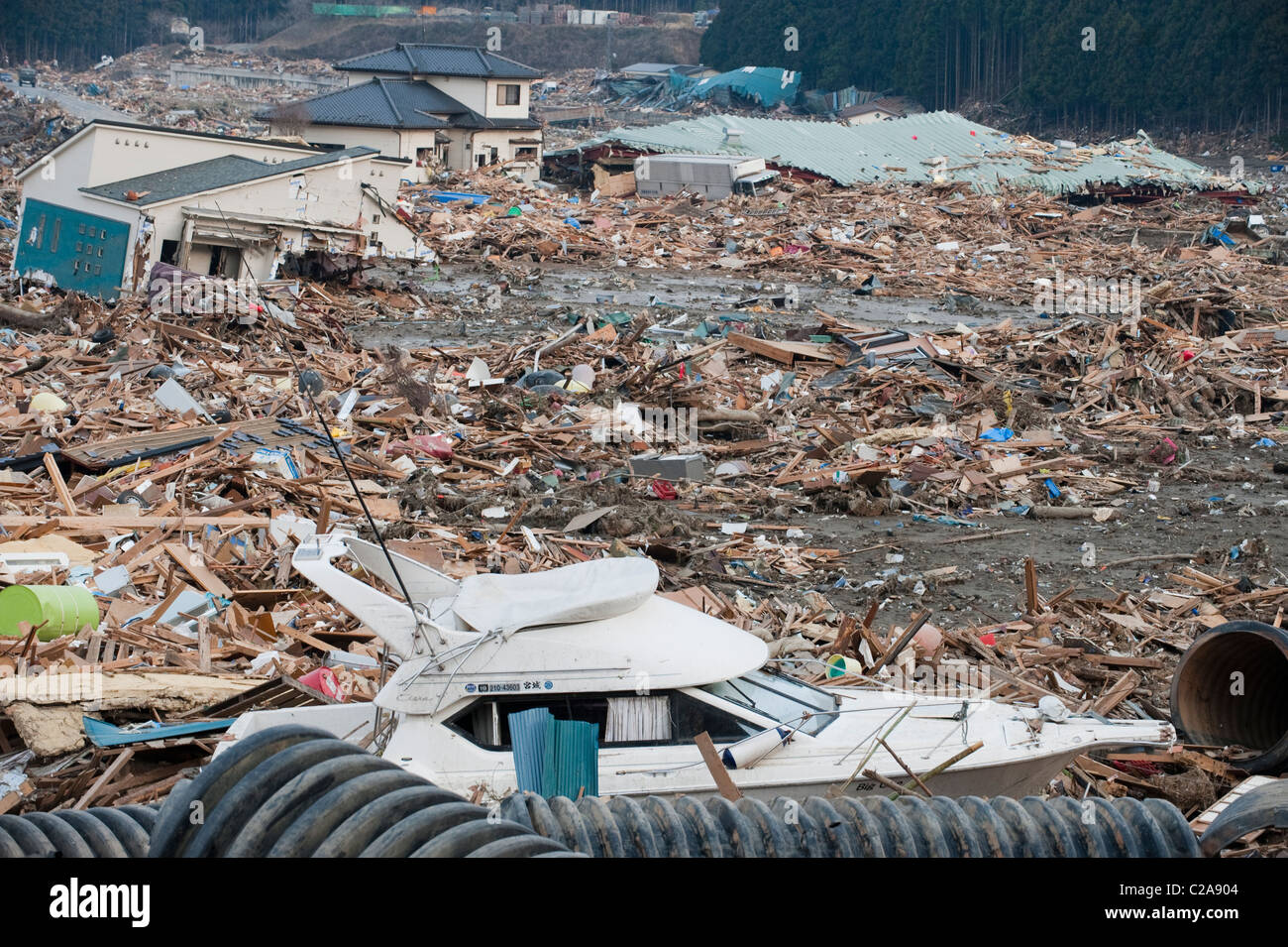 Sendai japan tsunami boat hi-res stock photography and images - Alamy