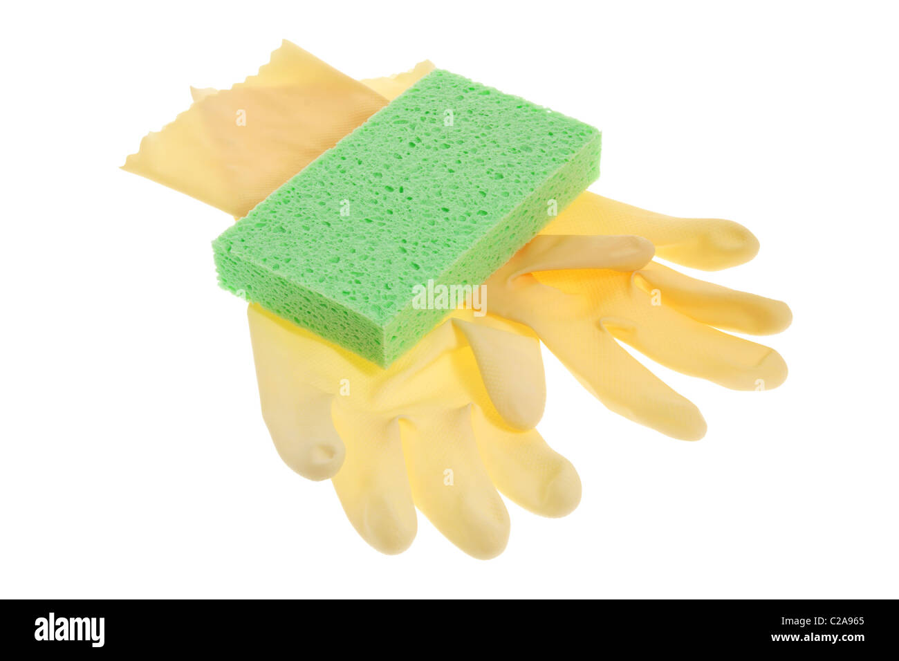 Cleaning sponge gloves Cut Out Stock Images & Pictures - Alamy
