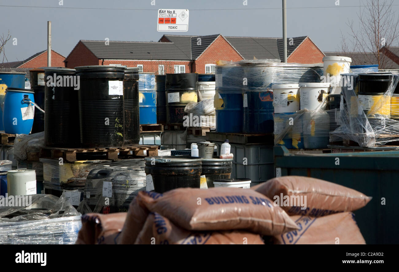 New housing built near industrial waste site, England Stock Photo - Alamy