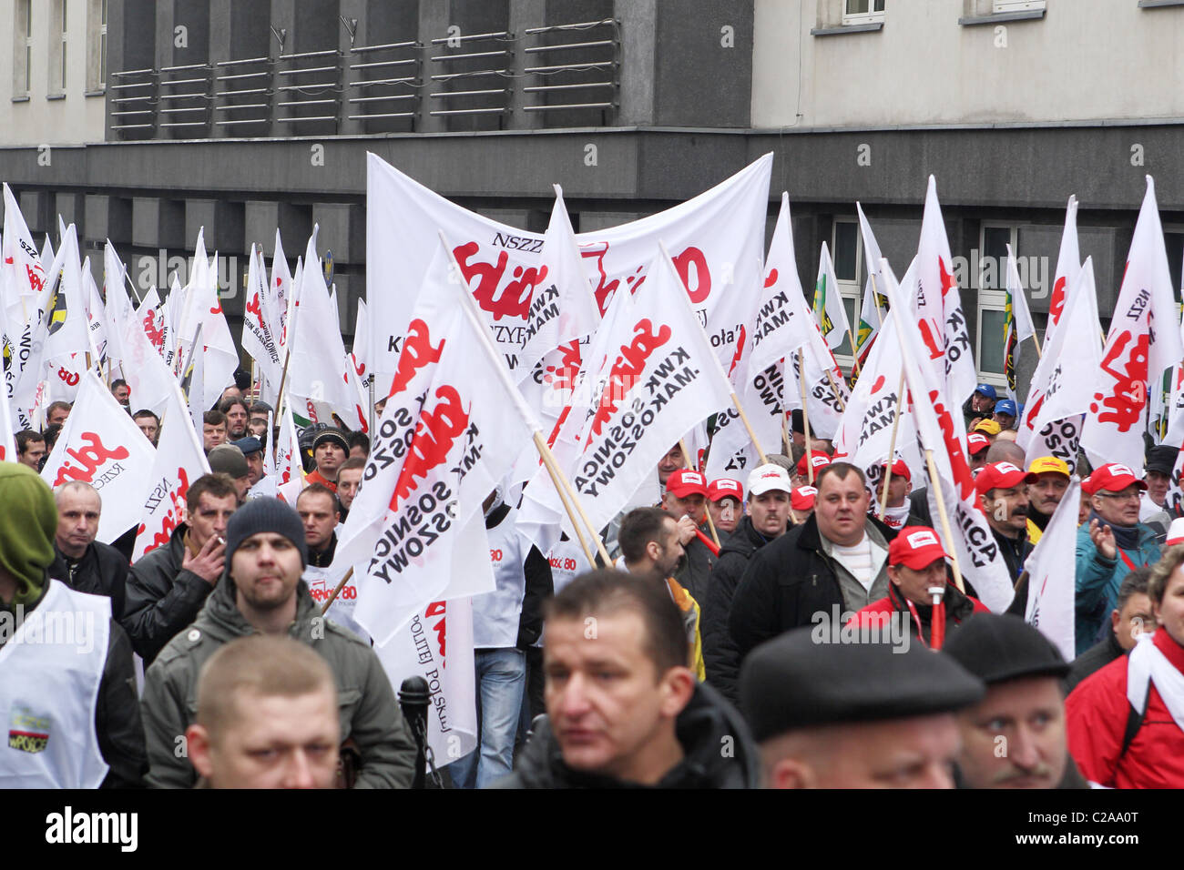 Coal miners protest against privatization in polish coal industry ...