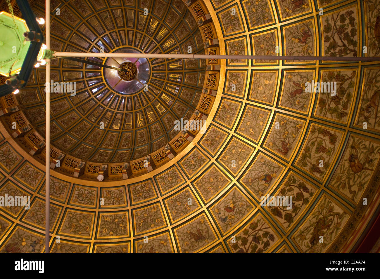 Domed ceiling in Lady Bute's Bedroom, brilliant colours on the double ...