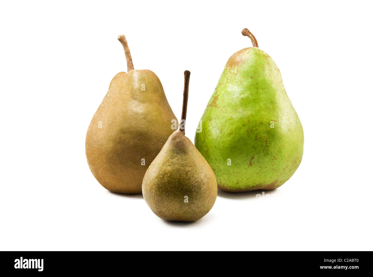 three pears isolated on a white background Stock Photo - Alamy