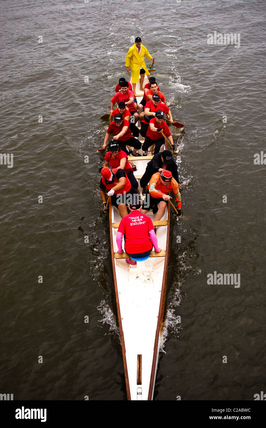 Dragon boat racing at Redcliffe Stock Photo - Alamy