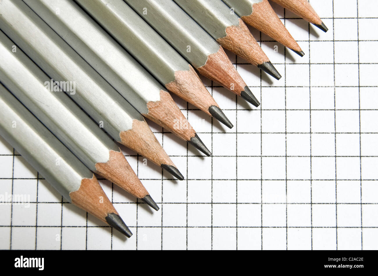 pencils on on the sheet of paper in a cell Stock Photo - Alamy