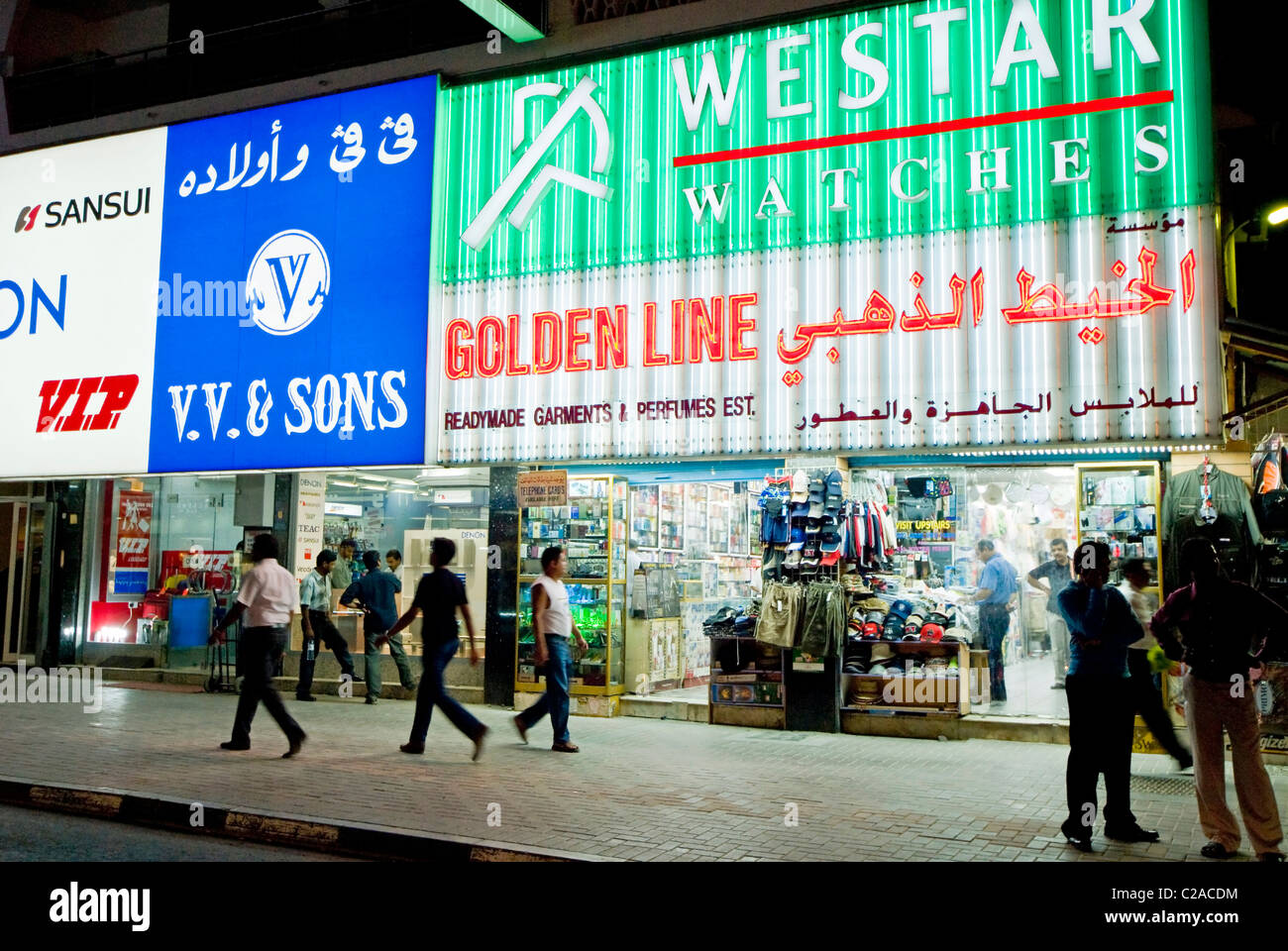 Shops, Dubai City, Dubai, United Arab Emirates, Middle East Stock Photo ...