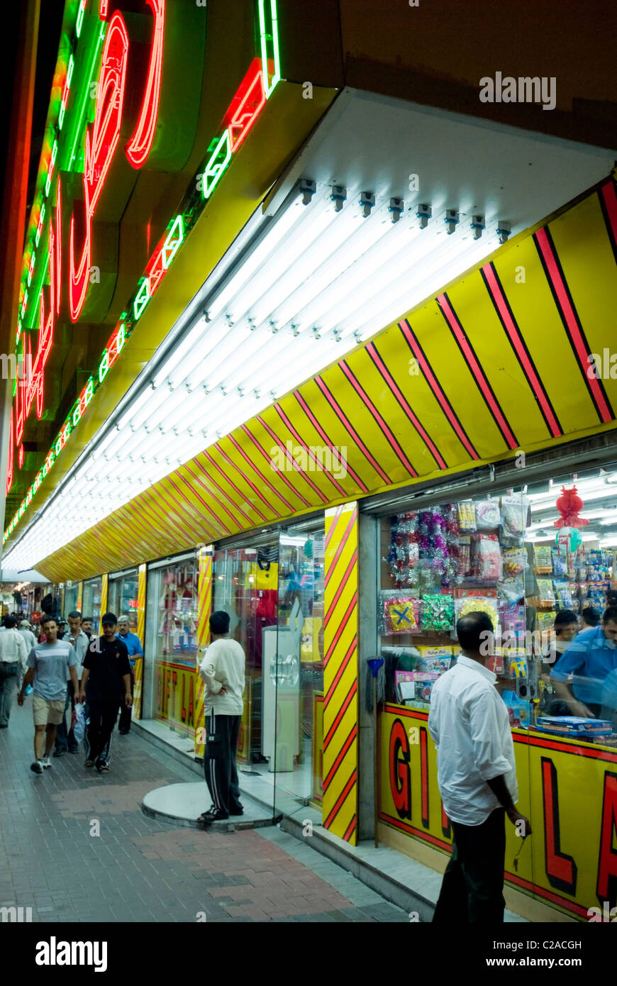 Shops, Dubai City, Dubai, United Arab Emirates, Middle East Stock Photo ...
