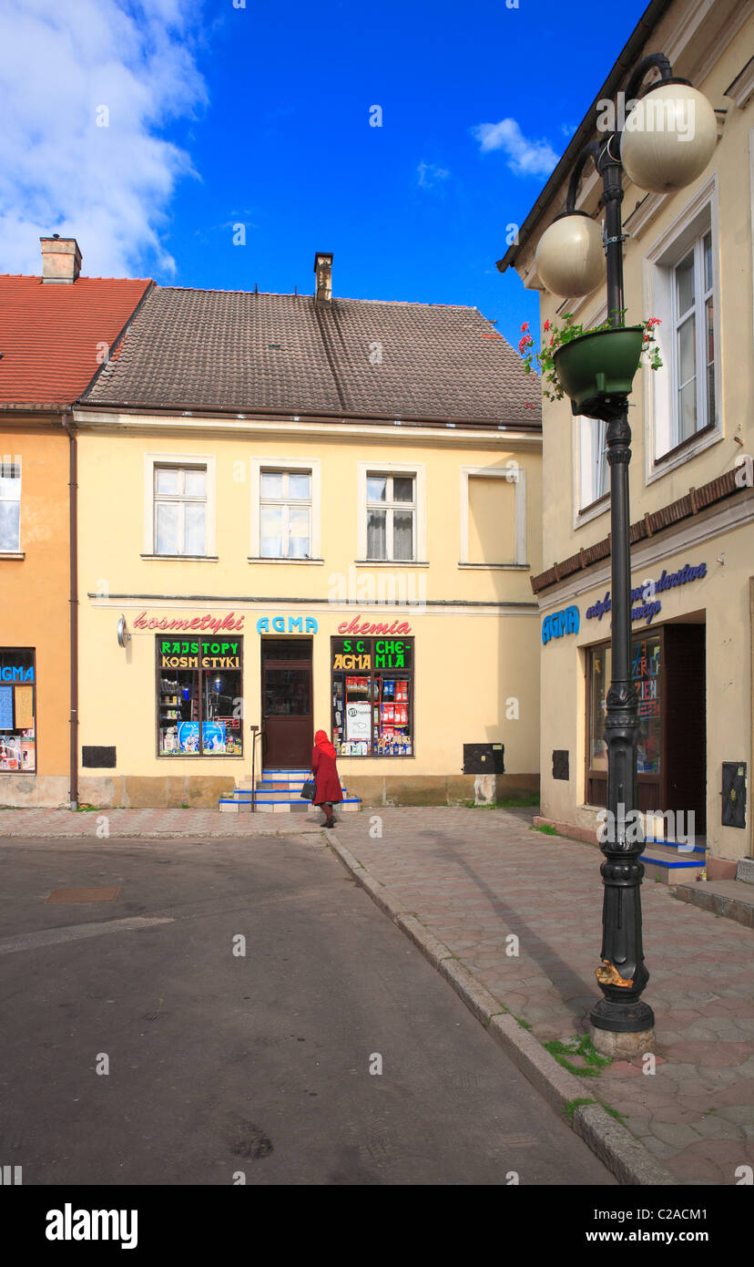market square and store in lubawka former german city liebau. Poland ...