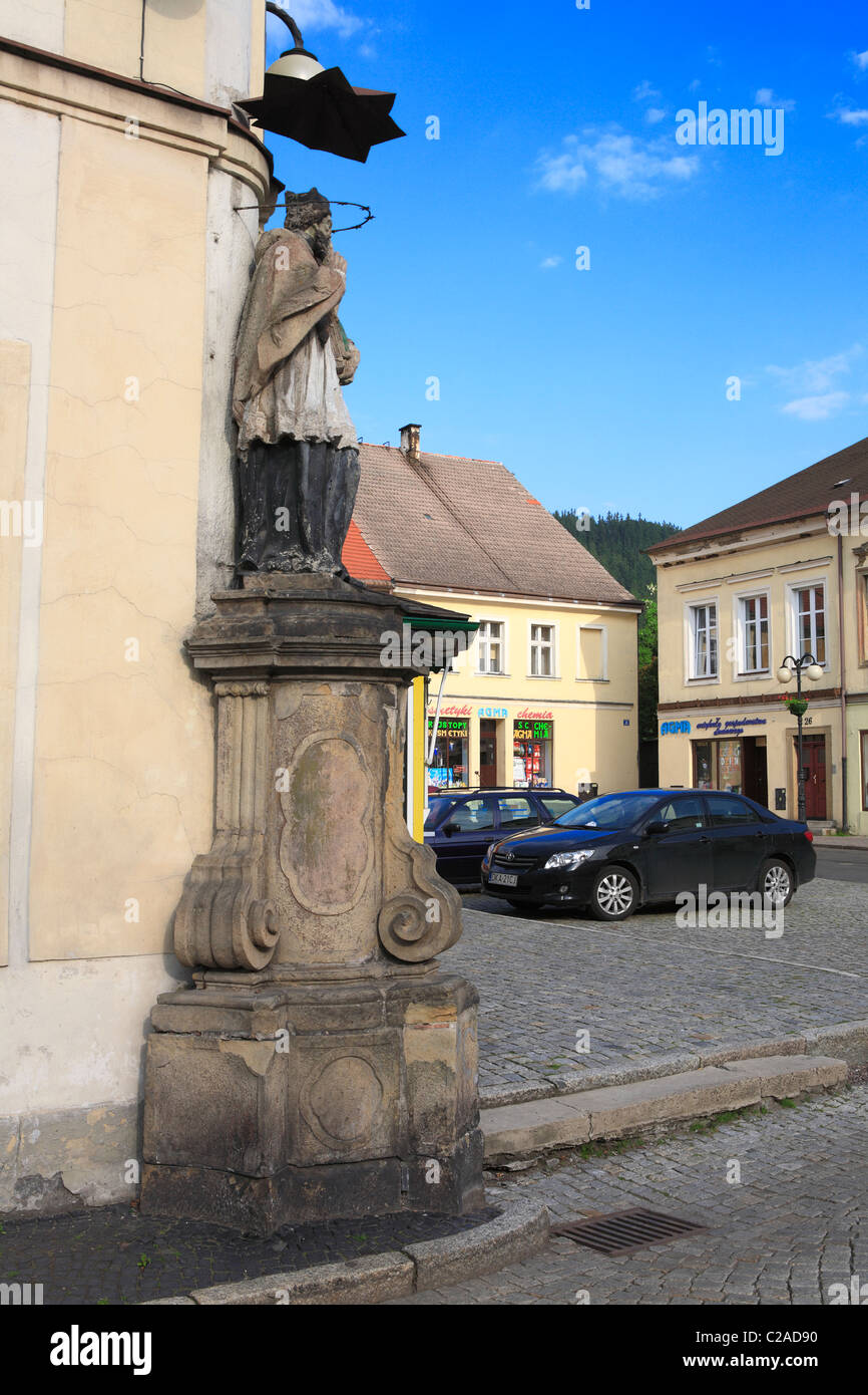 statue infront of town hall in lubawka former german city liebau ...