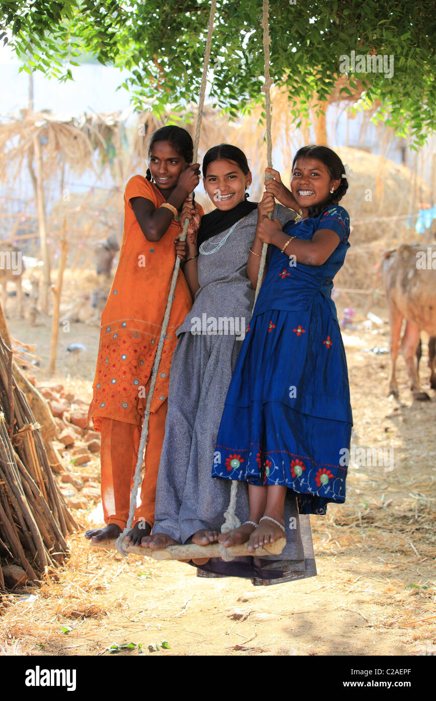 Indian girls Andhra Pradesh South India Stock Photo - Alamy