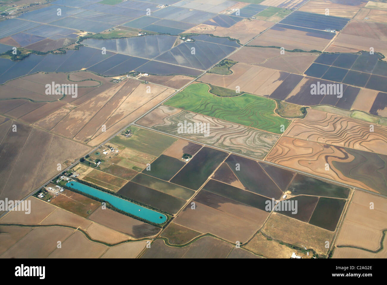 Aerial farmland spring Sacramento Valley California Stock Photo - Alamy