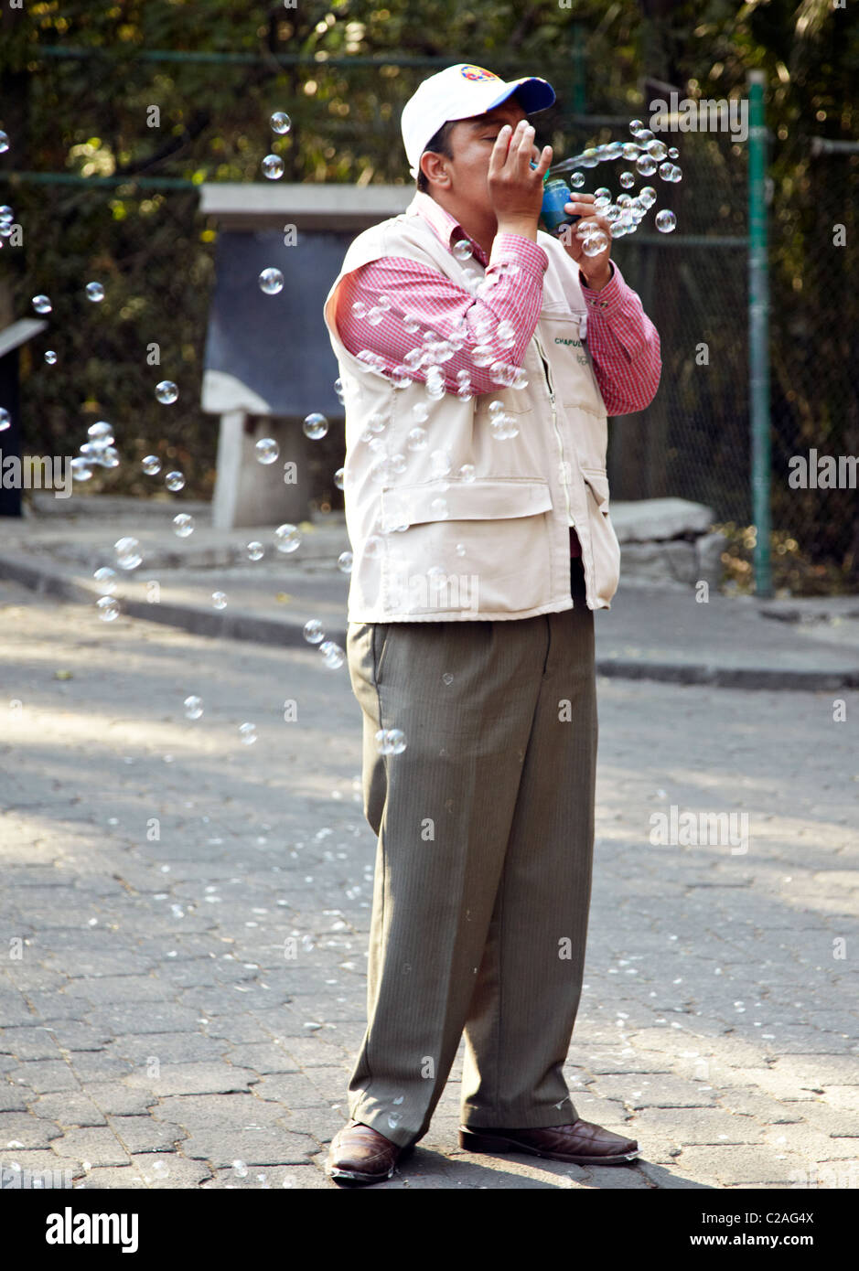 Man Blowing Bubbles Mexico City Stock Photo - Alamy