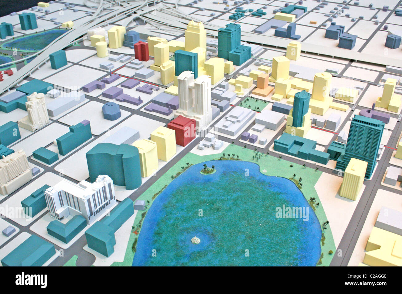 City scale model at Visitors Center, downtown Orlando Florida Stock ...