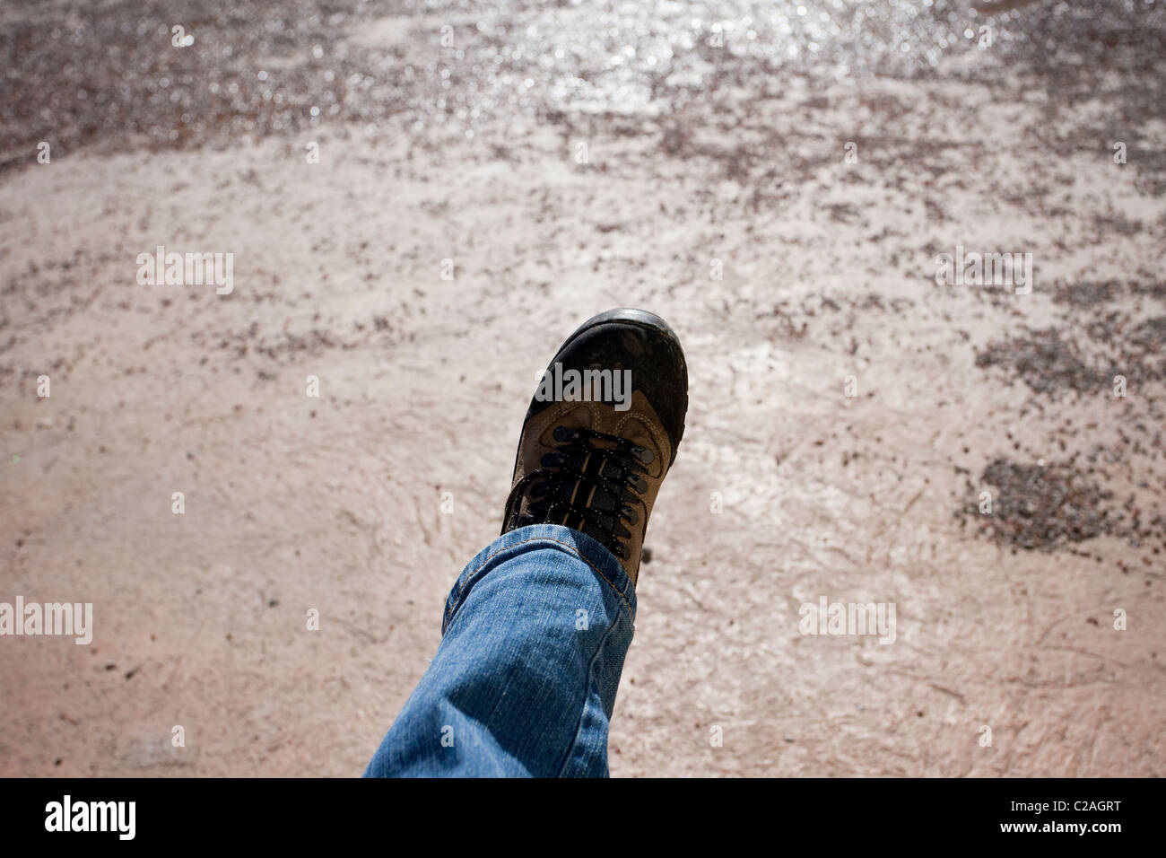 Man foot from uppside with shoes Stock Photo - Alamy