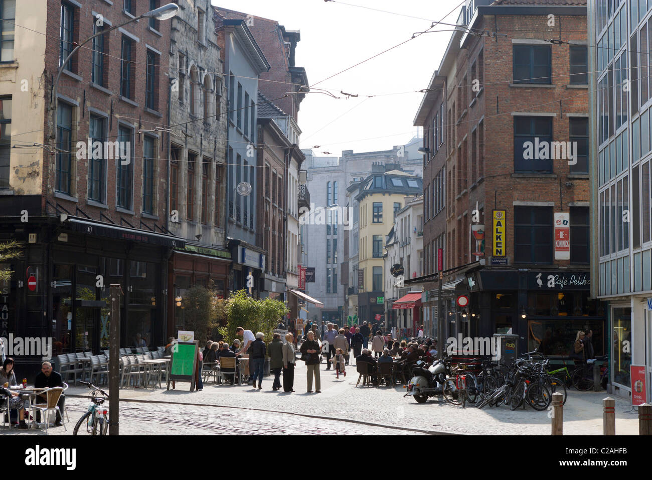 Shops on Melkmarkt in the city centre, Antwerp, Belgium Stock Photo - Alamy